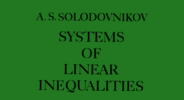 Little Mathematics Library – Systems of Linear Inequalities | Mir Books