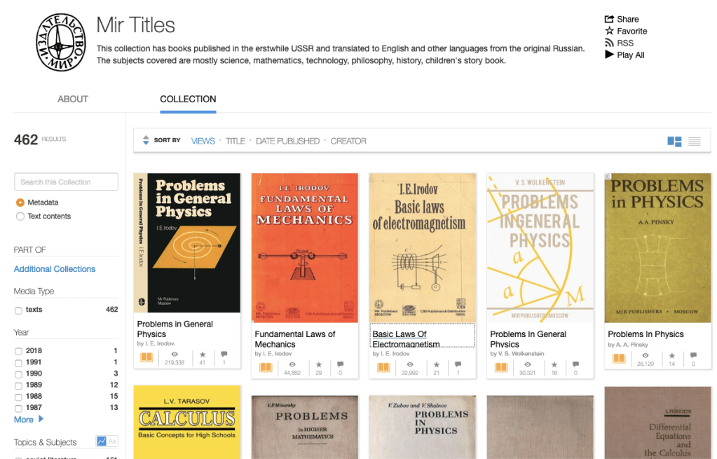 Mir Titles Collection at The Internet Archive | Mir Books